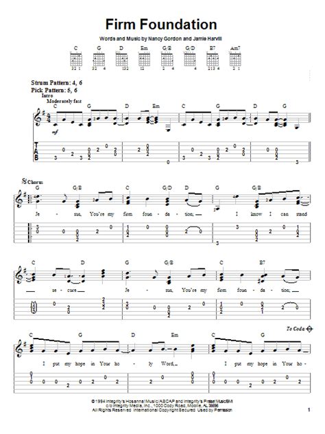 Firm Foundation By Nancy Gordon Easy Guitar Tab Guitar Instructor