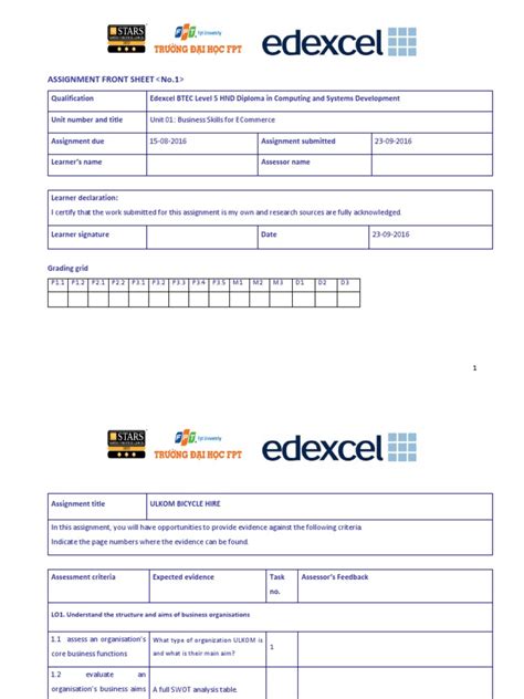 Assignment Frontsheet Pdf E Commerce Business Process