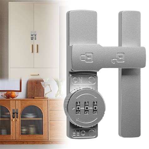 Cabinet Door Password Lock Password Buckle Flat Buckle Sand Silver