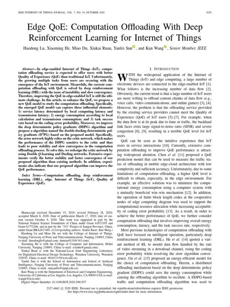 C Edge Qoe Computation Offloading With Deep Reinforcement Learning For