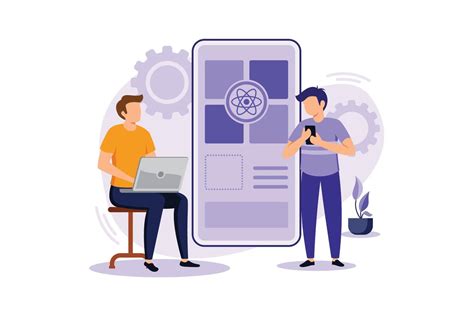 React Native Mobile App Illustration Exclusive Design 6800441 Vector Art At Vecteezy