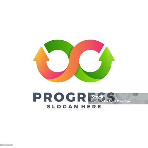 Progress Gradient Logo Vector Stock Illustration Download Image Now