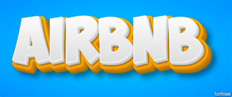 Airbnb Yellow White 3d Text Effect Generator