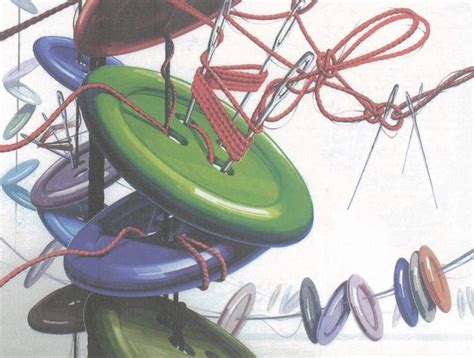 단추 실 바늘 그림 디자인 캐릭터 일러스트 실