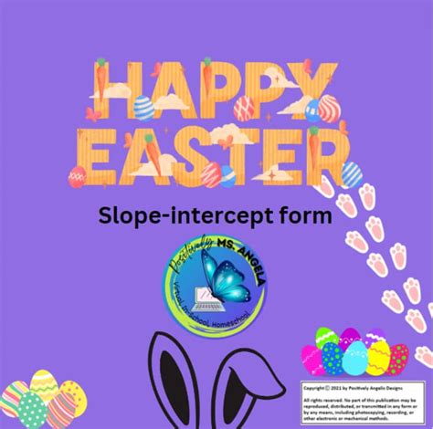 Finding Slope Intercept Form From A Graph Easter Version Tpt