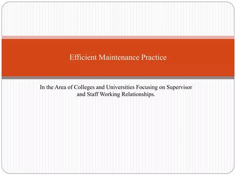 Maintenance Ppt PPTX