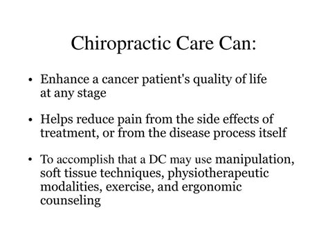 Ppt Chiropractic And Cancer Powerpoint Presentation Free Download