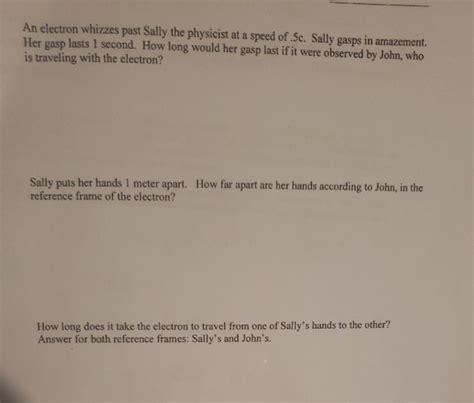 Solved Special Relativity Question 3 Part Question