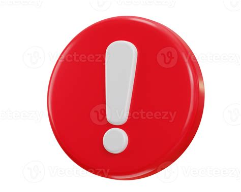 3d Circle Exclamation Sign Warning Or Danger Risk Message Alert Problem Icon 41464024 Png