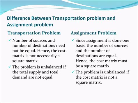 Transportation And Assignment Ppt