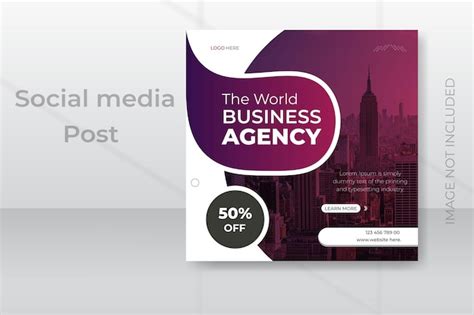 비즈니스를 위한 소셜 미디어 포스트 디자인 프리미엄 벡터