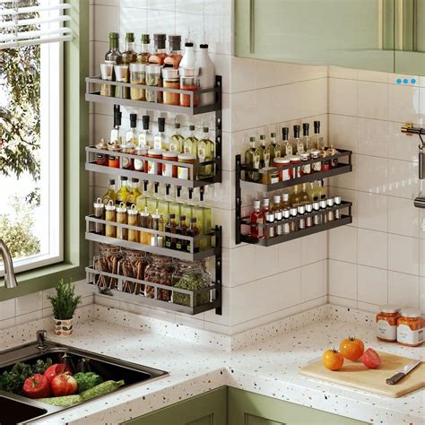Wood Wall Cabinet Spice Rack