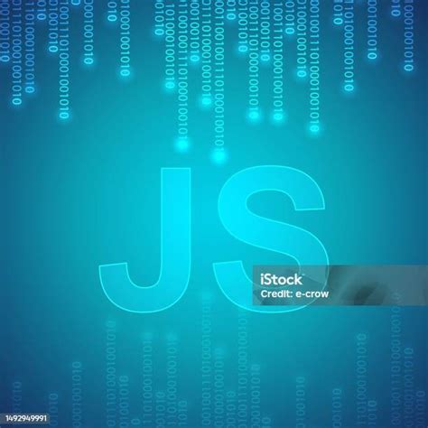 Pemrograman Javascript Logo Js Dengan Latar Belakang Biner Biru Ilustrasi Stok Unduh Gambar