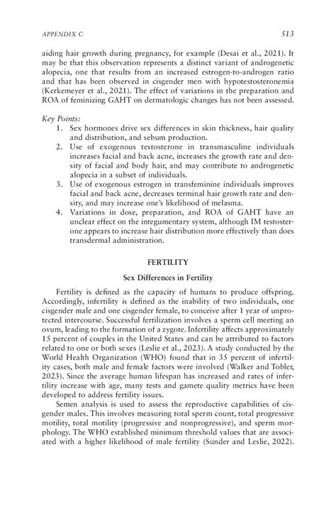 Appendix C Commissioned Paper Physiological Sex Differences And The