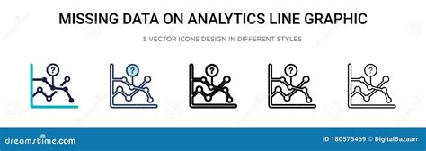 Missing Data On Analytics Line Graphic Icon Vector Sign And Symbol Isolated On White Background