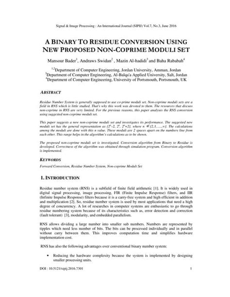 A Binary To Residue Conversion Using New Proposed Non Coprime Moduli