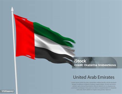 아랍 에미리트의 누더기 국기 파란색 배경에 물결 모양의 찢어진 천 3차원 형태에 대한 스톡 벡터 아트 및 기타 이미지 3차원 형태 개체 그룹 국가 관광명소 Istock
