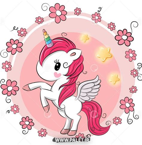 تصویر زمینه دخترانه صورتی اسب تک شاخ