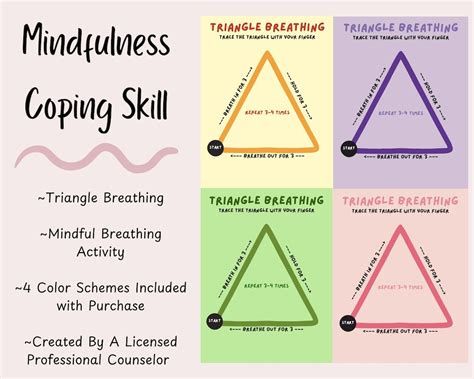 Mental Health Coping Skills Handout For Therapists Triangle Breathing