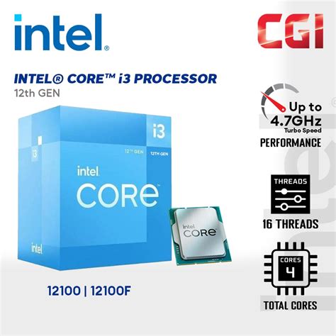 Intel Core I3 12100 12100f 4 Cores 4 3 Ghz 12m Cores Processor Lga1700 Processor Shopee Malaysia