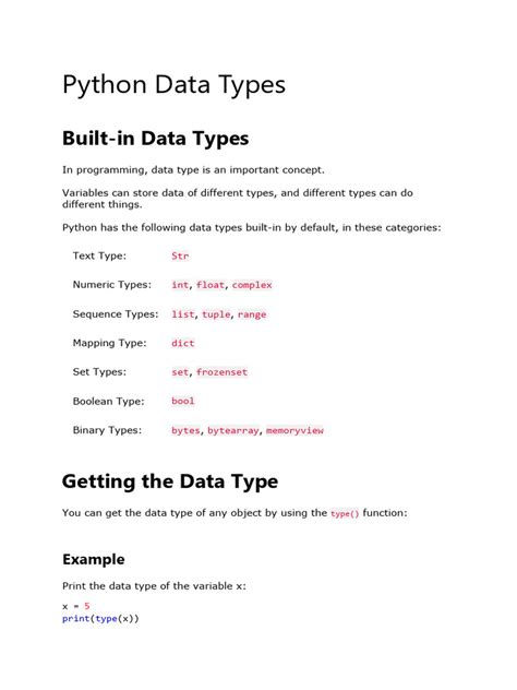 22 Python Basics Data Types Numbers Casting Pdf