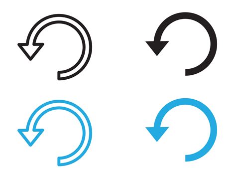Repeat Reload Arrow Icon Black And White Outline Sign 48315707 Vector
