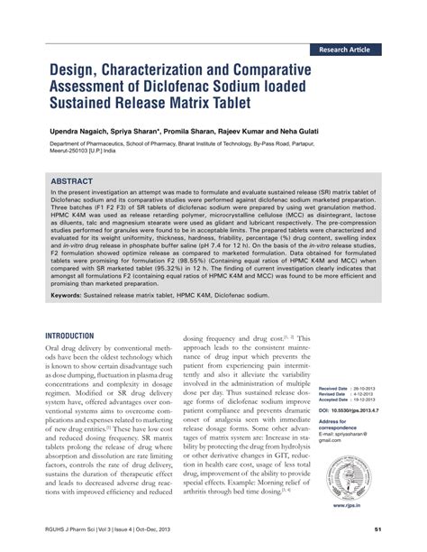 Pdf Design Characterization And Comparative Assessment Of Diclofenac Sodium Loaded Sustained
