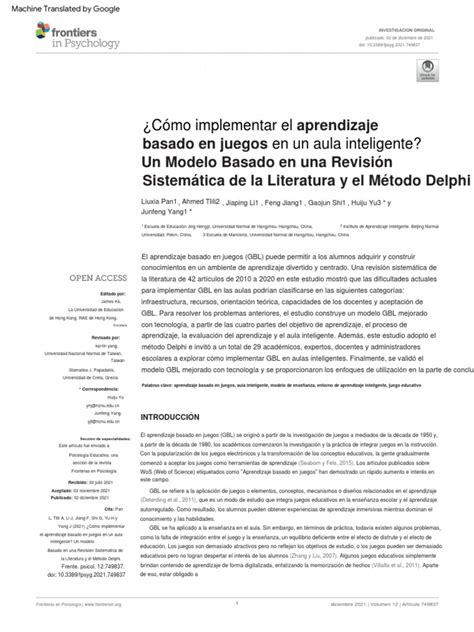 Pan How To Implement Game Based Learning In A Smart Classroom Pdf Enseñando Aprendizaje