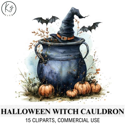 15 Magical Witch Cauldron Clipart For Journaling Scrapbooking