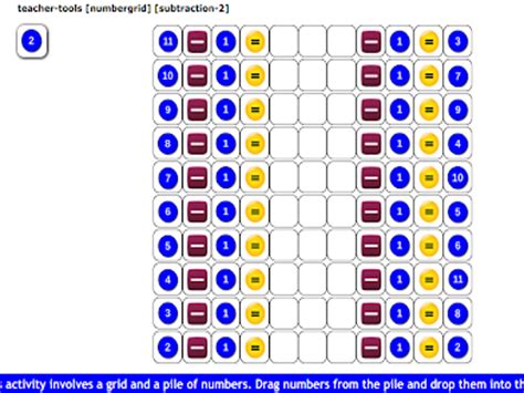 Subtract Numbergrid Filling In The Blanks Teaching Resources