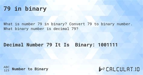 79 In Binary Calculatio