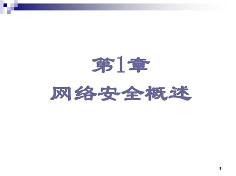 计算机网络安全 第一章 网络安全概述 word文档在线阅读与下载 无忧文档