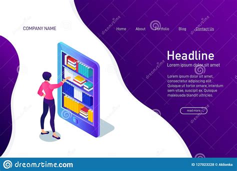 Isometry Concept Landing Page Stock Vector Illustration Of Design Literature 127023228