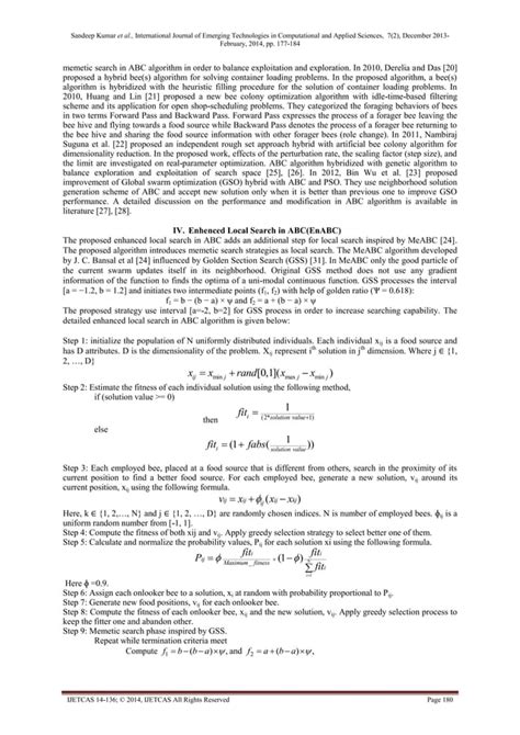 enhanced local search in artificial bee colony algorithm pdf