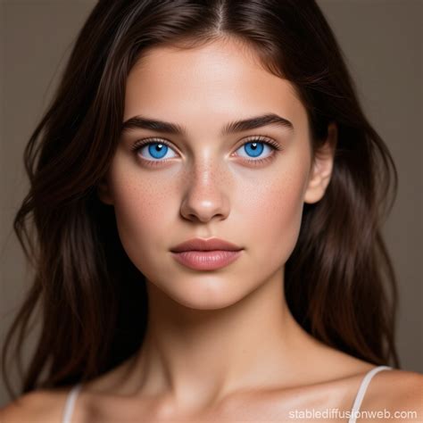Realistic Brunette With Blue Eyes Stable Diffusion Online