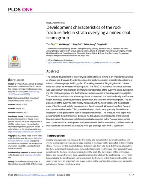 Pdf Development Characteristics Of The Rock Fracture Field In Strata