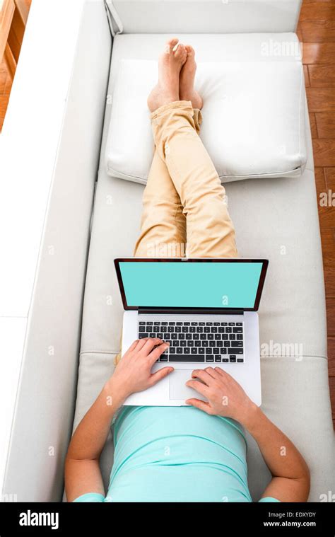 Man Working With Laptop Stock Photo Alamy