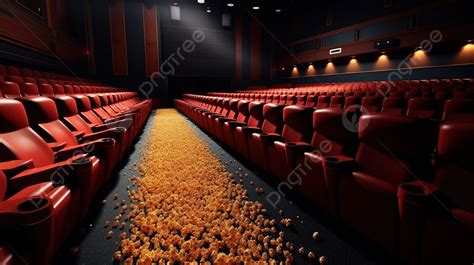 노란색 팝콘이 옆에 앉아 있는 빈 영화관 팝콘과 시네마 박수를 치는 3d 시네마 영화관 고화질 사진 사진 영화 배경 일러스트 및 사진 무료 다운로드 Pngtree