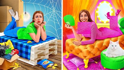 چالش خنده دار دختر فقیر و دختر پولدار جعبه