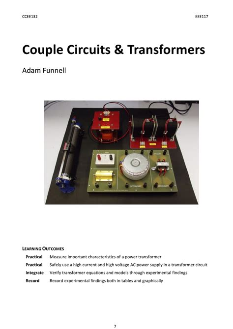 EEE Transformers Pre Lab CCEE EEE Couple Circuits Transformers Adam Funnell LEARNING