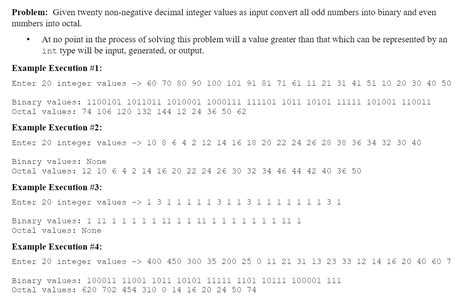 Solved Problem Given Twenty Non Negative Decimal Integer Chegg