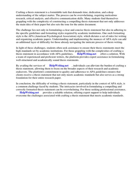 Apa Maksud Dari Thesis Statement Pdf American Psychological Association Thesis
