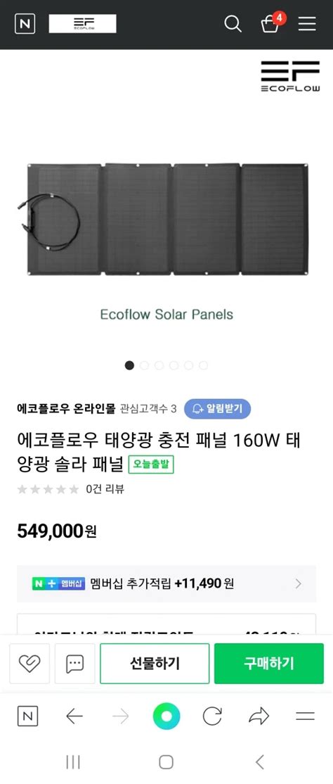 에코플로우 태양광 충전 패널 파워뱅크 당근 중고거래