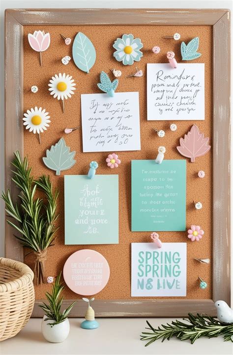 15 Spring Decor Ideas For Office Cork Board With Spring Themed Pins In