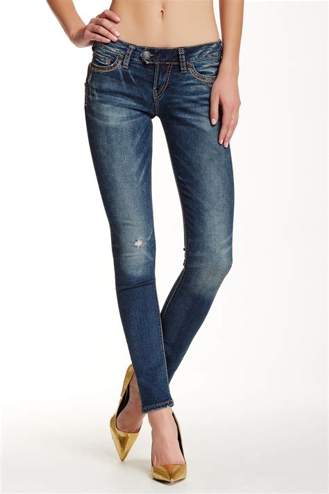 Lyst Silver Jeans Co Tuesday Low Rise Skinny Jean 29 31 Inseam In Blue