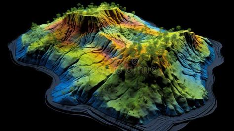Dem Digital Elevation Model Gis Lidar Product Made After Proccesing Aerial Pictures Taken From