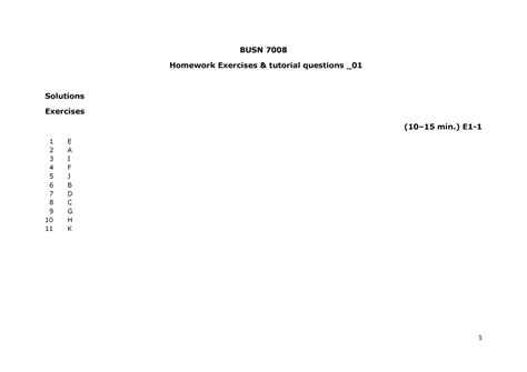 Busn7008 Hw Solutions Week 2 Busn 7008 Homework Exercises And Tutorial Questions Solutions