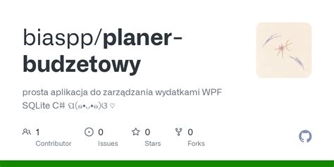 GitHub biaspp planer budzetowy prosta aplikacja do zarządzania