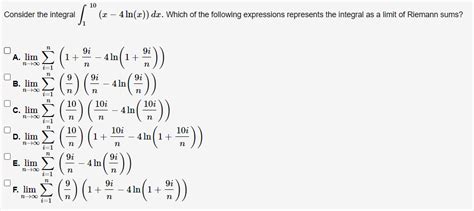 Solved Evaluate The Following Limit By First Recognizing The