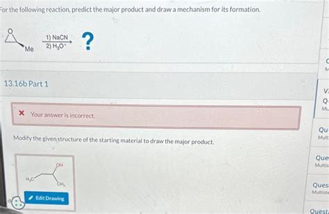 Solved For The Following Reaction Predict The Major Product